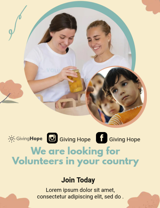 Volunteer Donation ads Template | PosterMyWall
