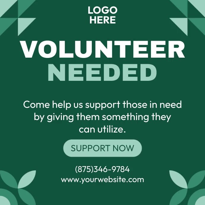 Volunteer Needed Ads Template | PosterMyWall