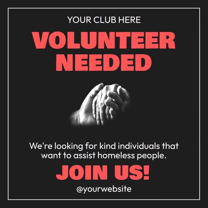 Plantilla de Volunteer Needed Ads | PosterMyWall