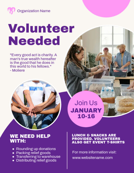 Volunteer Needed Design Template | PosterMyWall