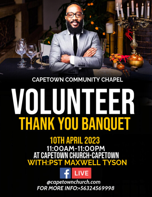 volunteer thank you banquet poster (1) Template | PosterMyWall