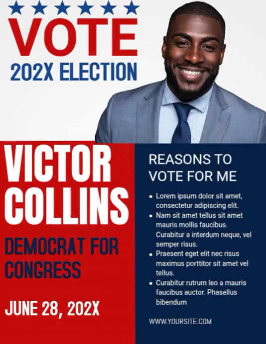 VOTE Campaign FLYER design, election flyer Template | PosterMyWall
