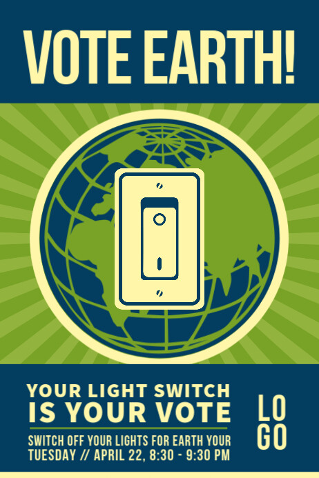 Copy of Vote Earth Light Switch Poster Template | PosterMyWall