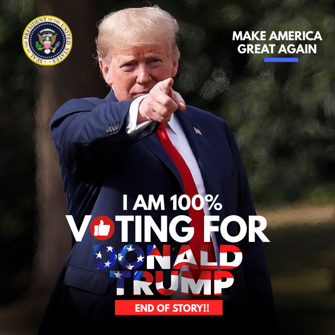 VOTE FOR SUPPORT DONALD TRUMP DESIGN Template | PosterMyWall