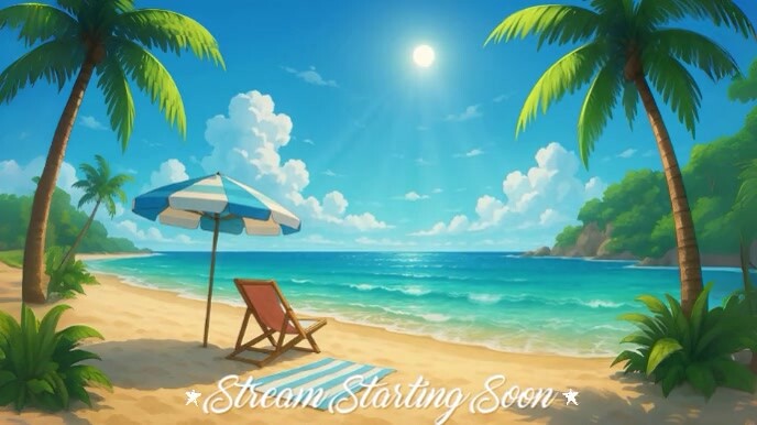 VTuber Background - Animated Background Streaming - Beach Scene เทมเพลต ...