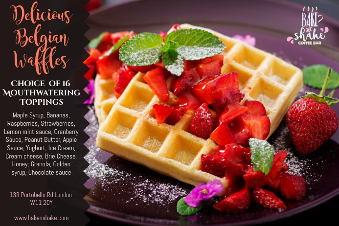 Waffles Breakfast Poster Template | PosterMyWall