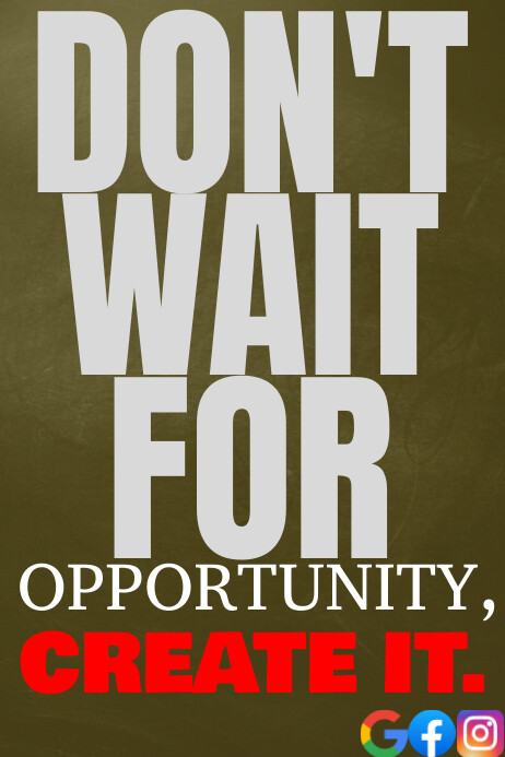 Plantilla de WAIT AND CREATE POSTER TEMPLATE | PosterMyWall