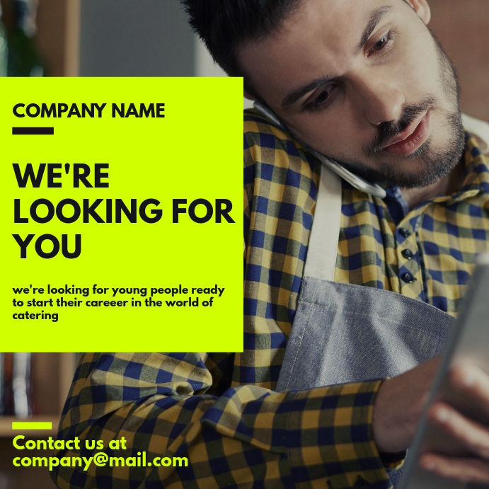 Waiter Hiring instagram post Template | PosterMyWall