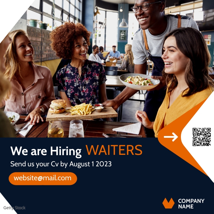 Copy of waiters instagram post hiring services templa | PosterMyWall