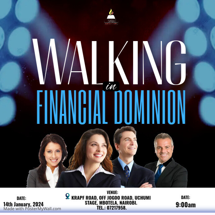 Plantilla de walking in financial dominion | PosterMyWall