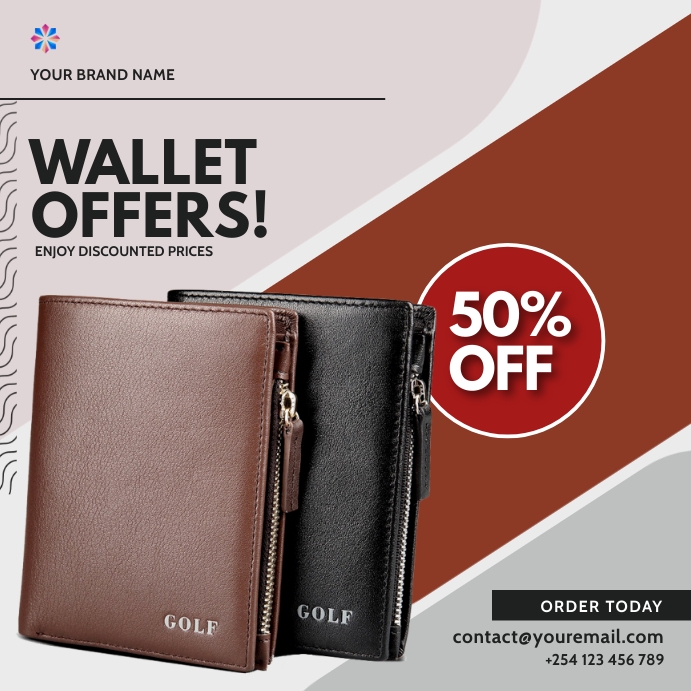 Copy of wallets fashion sale template | PosterMyWall