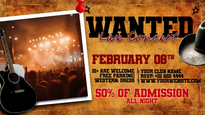 Wanted Live Rock Concert Night Template | PosterMyWall