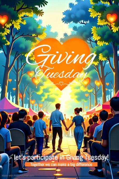 Warm Colorfull Maximalist Floral Giving Tuesday Poster Template ...