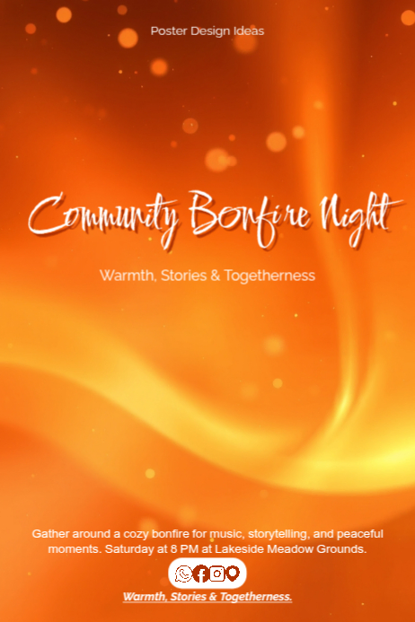 Warm Ember Drift – Community Bonfire Poster Template | PosterMyWall