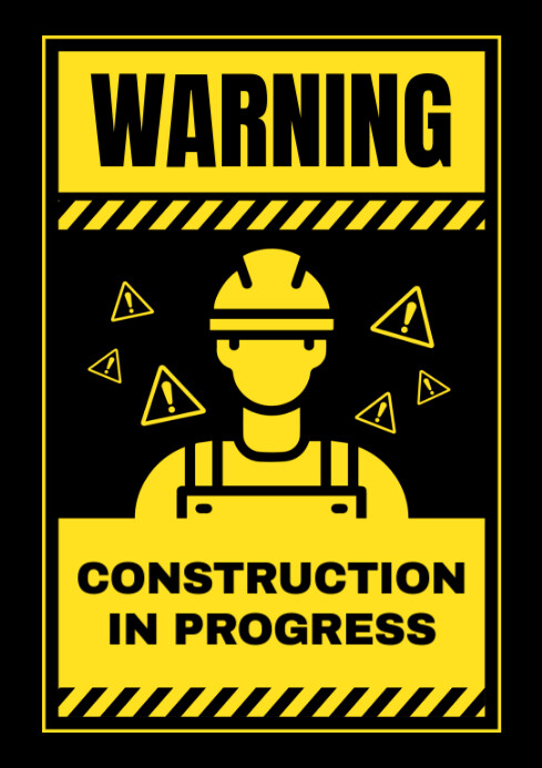 Modèle Warning Construction Area | PosterMyWall