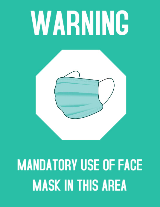 Warning mandatory use of face mask here flyer Template | PosterMyWall