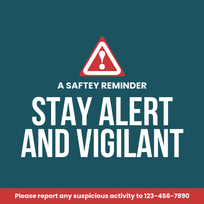 Plantilla de Warning Stay Alert Instagram Post | PosterMyWall
