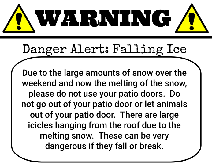 Warning: Dangerous Ice Template | PosterMyWall