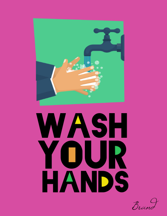 Plantilla de Lavarse Las Manos Aquí Tienda Póster | PosterMyWall