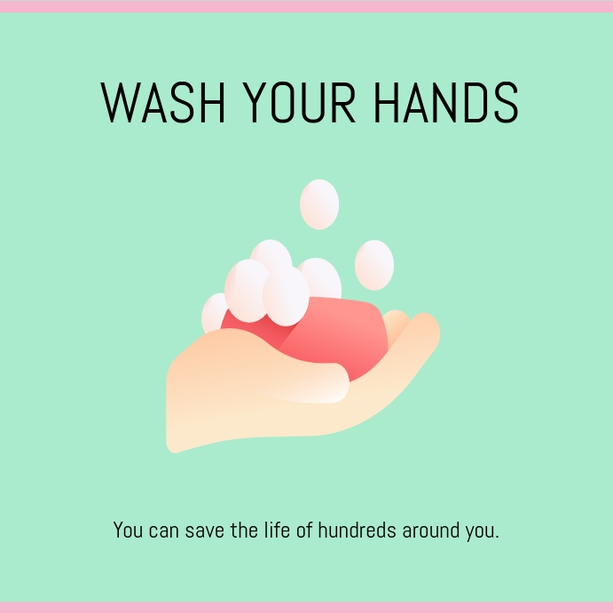 Wash your hands minimal post Template | PosterMyWall