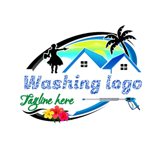 Washing power home logo/ Power washing logo Template | PosterMyWall