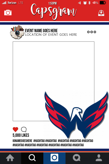 Copy of Washington Caps Party Prop Frame | PosterMyWall