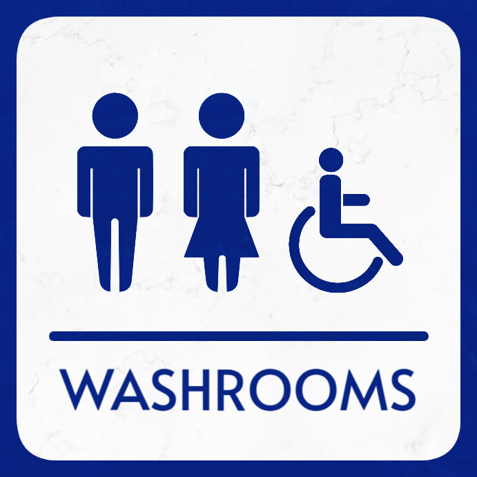 Washroom direction sign signage Template | PosterMyWall