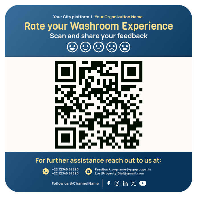 Washroom Feedback QR Card Template | PosterMyWall