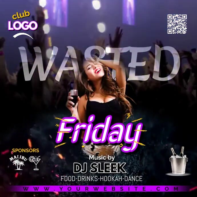 Plantilla de WASTED FRIDAY PARTY FLYER TEMPLATE | PosterMyWall