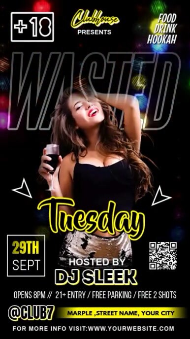 WASTED TUESDAY PARTY FLYER TEMPLATE | PosterMyWall