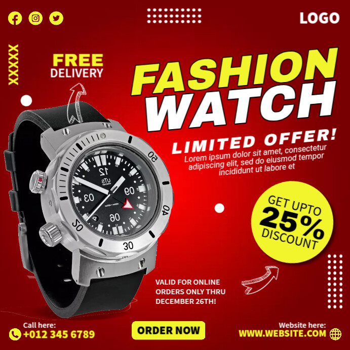 Watch Ads Template | PosterMyWall