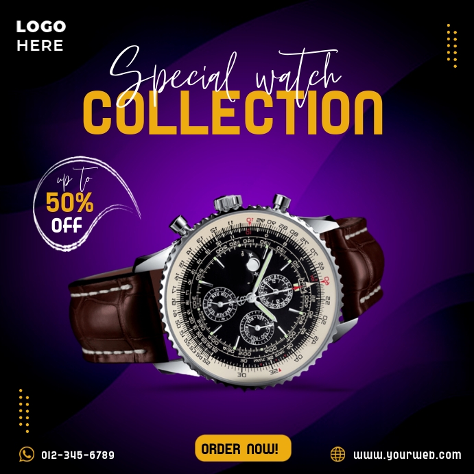 Plantilla de Watch Discount | PosterMyWall