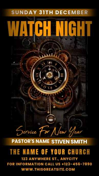 Watch night church service Template | PosterMyWall