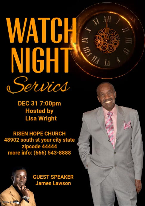 Copy of Watch Night Church Service Flyer | PosterMyWall