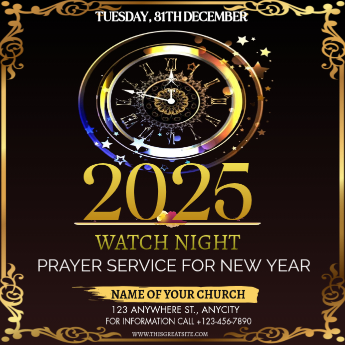 Watch Night Sunday Service Template | PosterMyWall