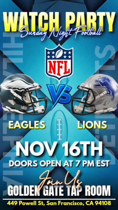 Watch Party : Philadelphia Eagles Vs Detroit Lions - Nfl (1) Instagram ...