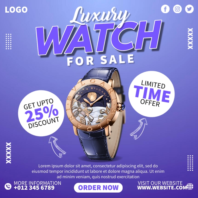 Plantilla de Watch Template Ads | PosterMyWall
