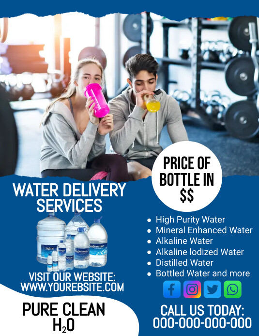 water and bottle drive flyer Template | PosterMyWall