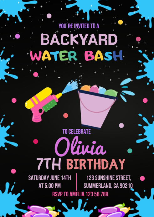 Water Balloon Party Invitations Blank 954+ Free Templates For 'Balloon