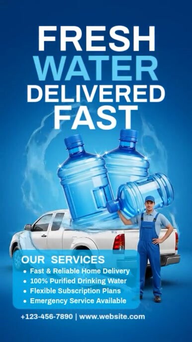 Water Delivery Service Template | PosterMyWall