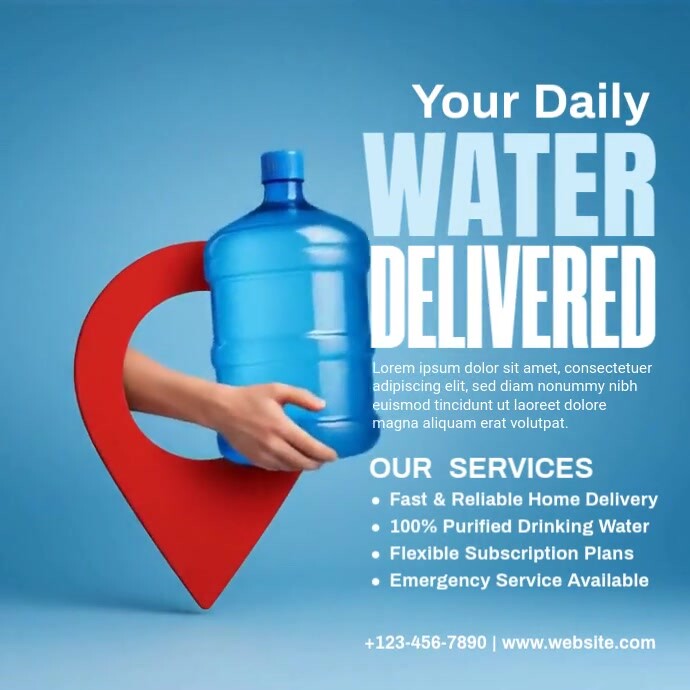 Water Delivery Service Template | PosterMyWall