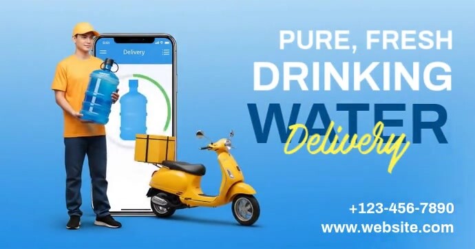 Water Delivery Service Template | PosterMyWall