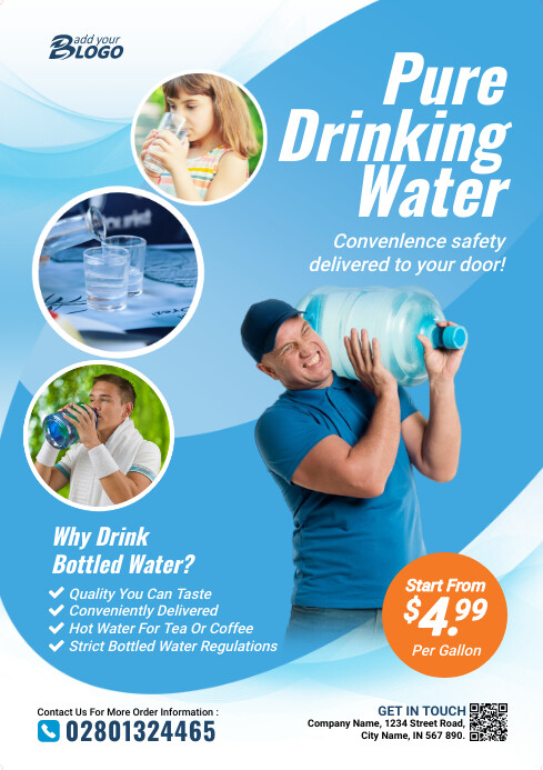 Water Drink Service Flyer Template | PosterMyWall