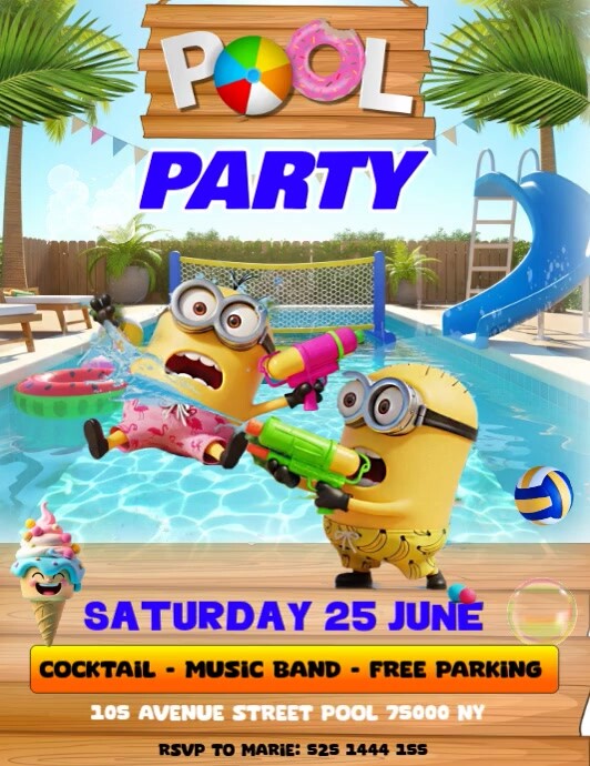 Copy of water gun fight kids party | PosterMyWall