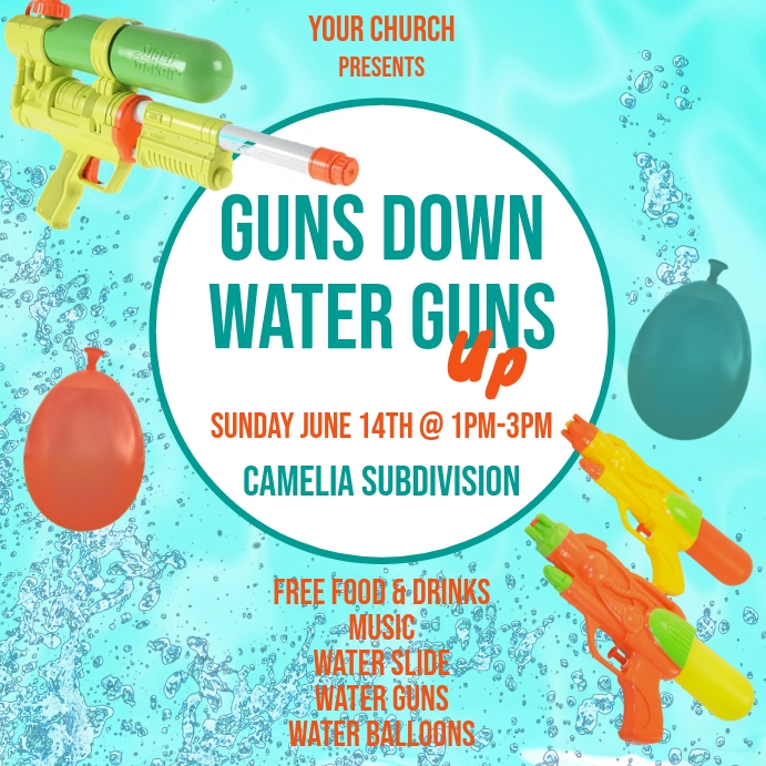 Copy of WATER GUN STOP THE VIOLENCE FLYER TEMPLATE | PosterMyWall