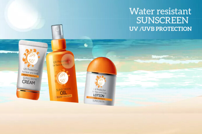 Water Resistant Sunscreen Template | PosterMyWall
