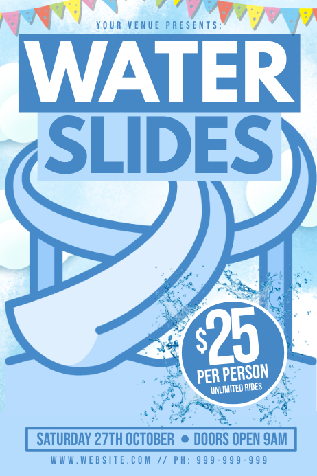 Water Slides Poster Template | PosterMyWall