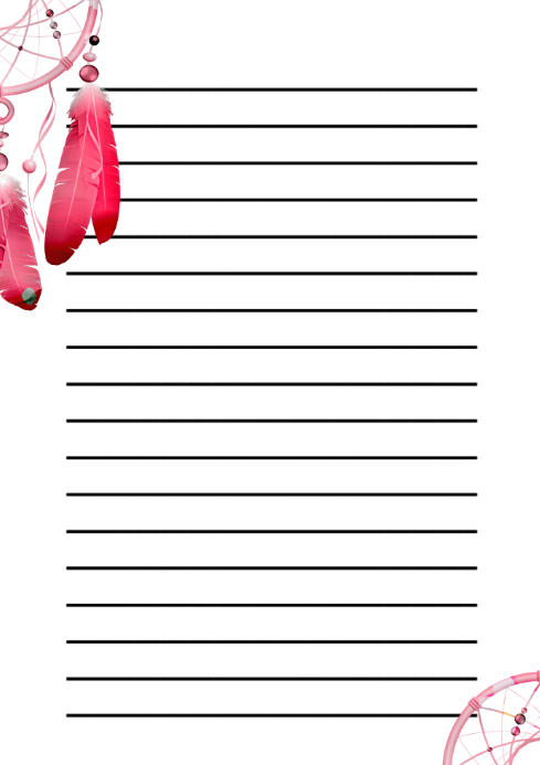 watercolor boho printable letter stationary Template | PosterMyWall