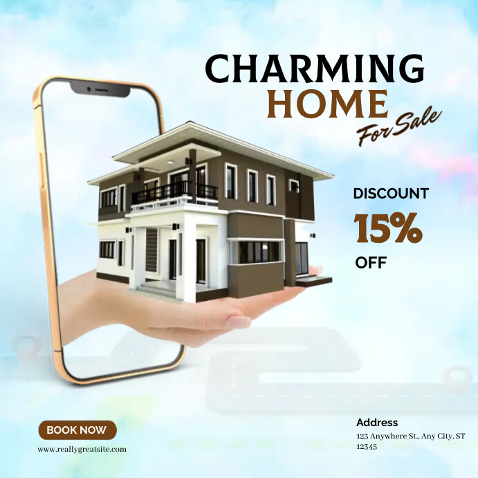 Watercolor Flowy Script Style Real Estate Ins Template | PosterMyWall