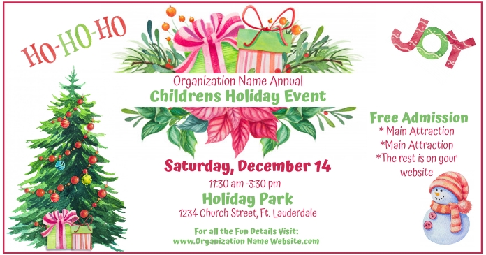 Plantilla De Watercolor Holiday Event Facebook Post PosterMyWall